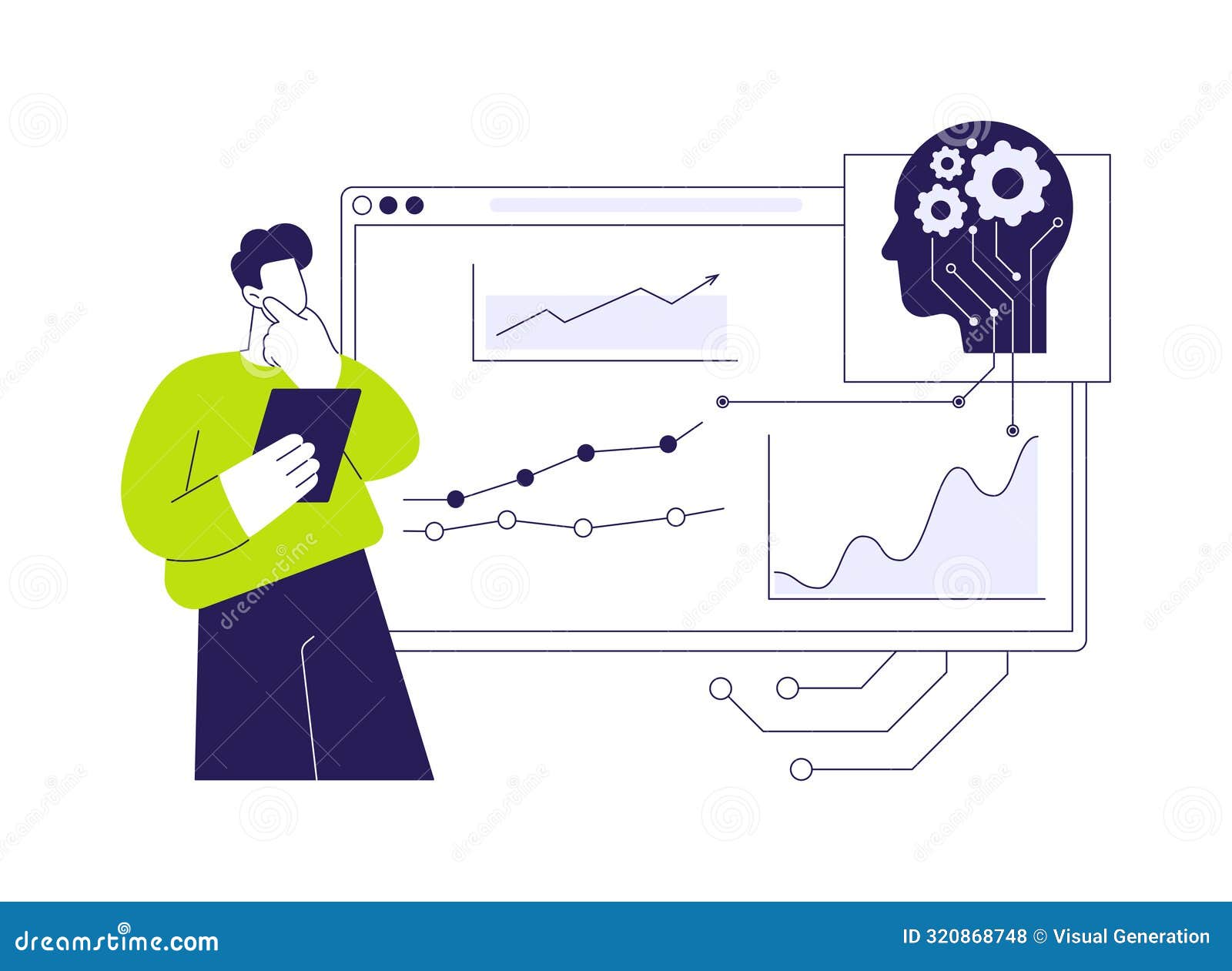 Sales Trend Forecasting With AI Abstract Concept Vector Illustration ...