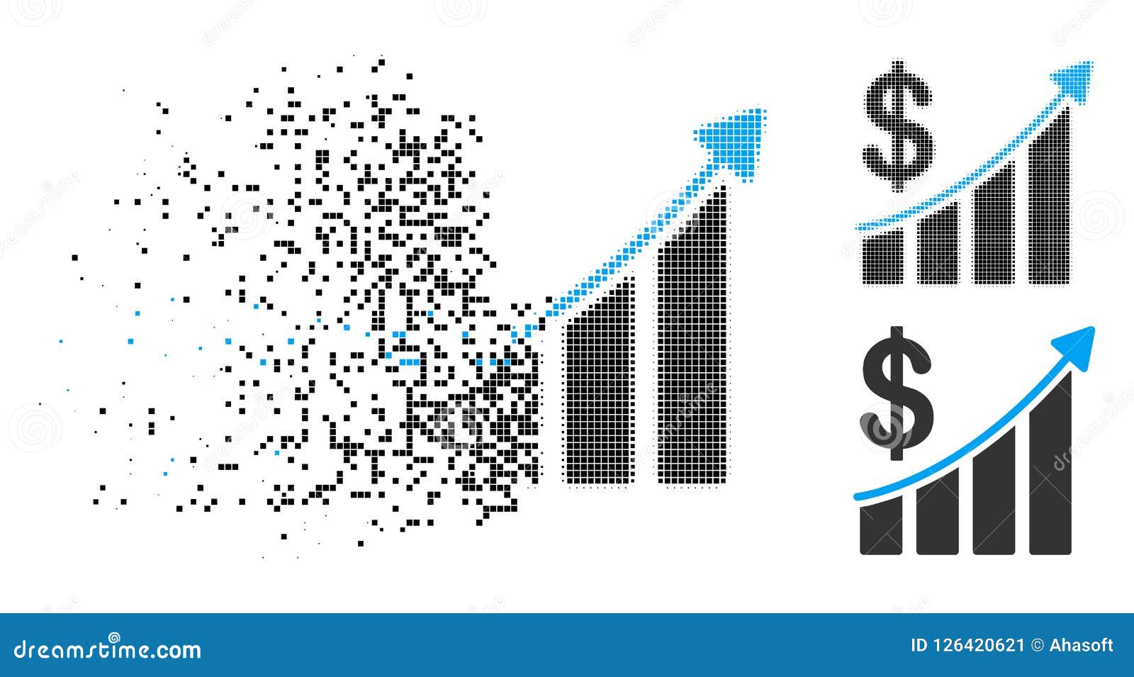 Shredded Dot Halftone Sales Trend Icon Stock Vector - Illustration of ...
