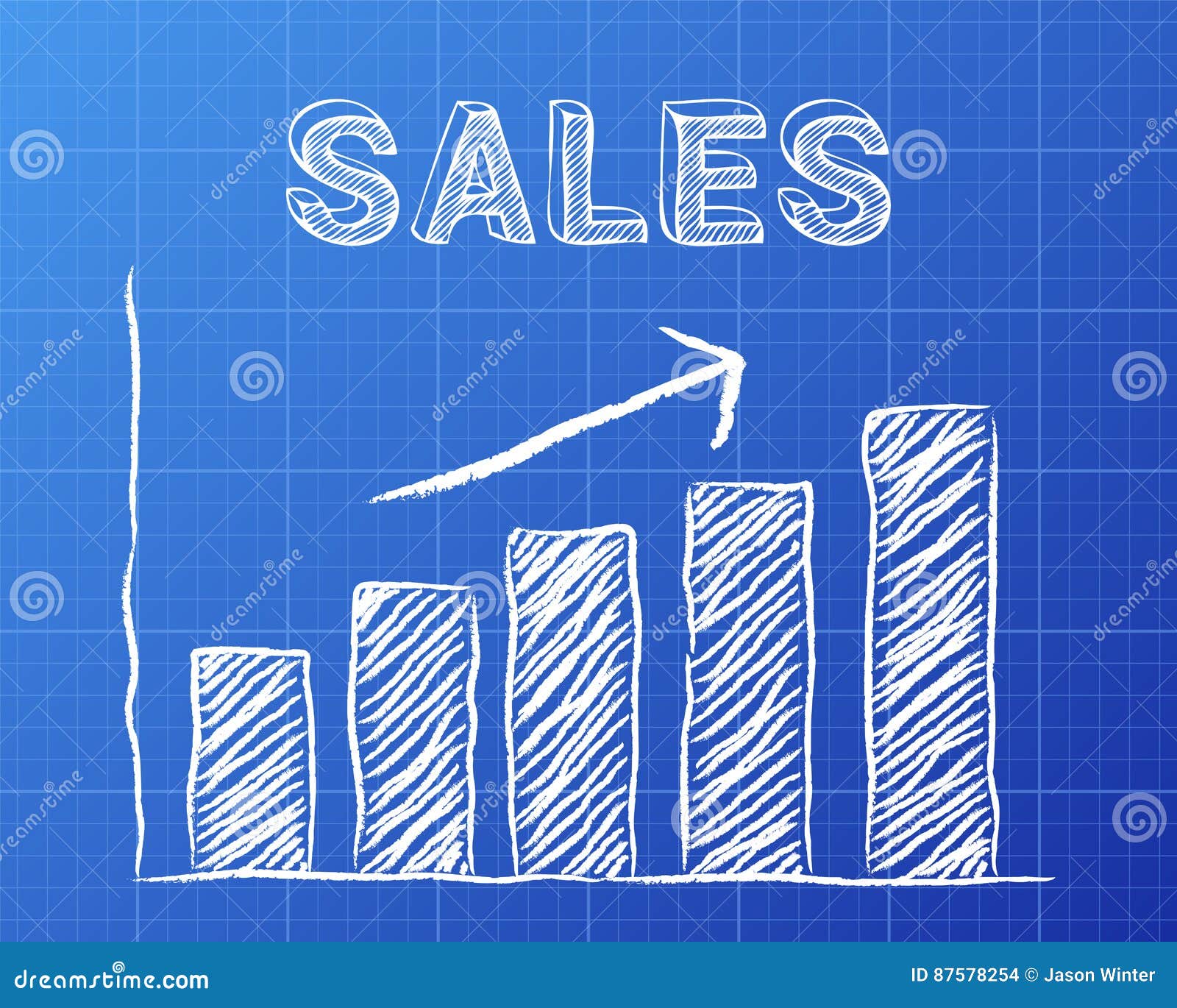 Sales Up Blueprint stock vector. Illustration of increasing - 87578254