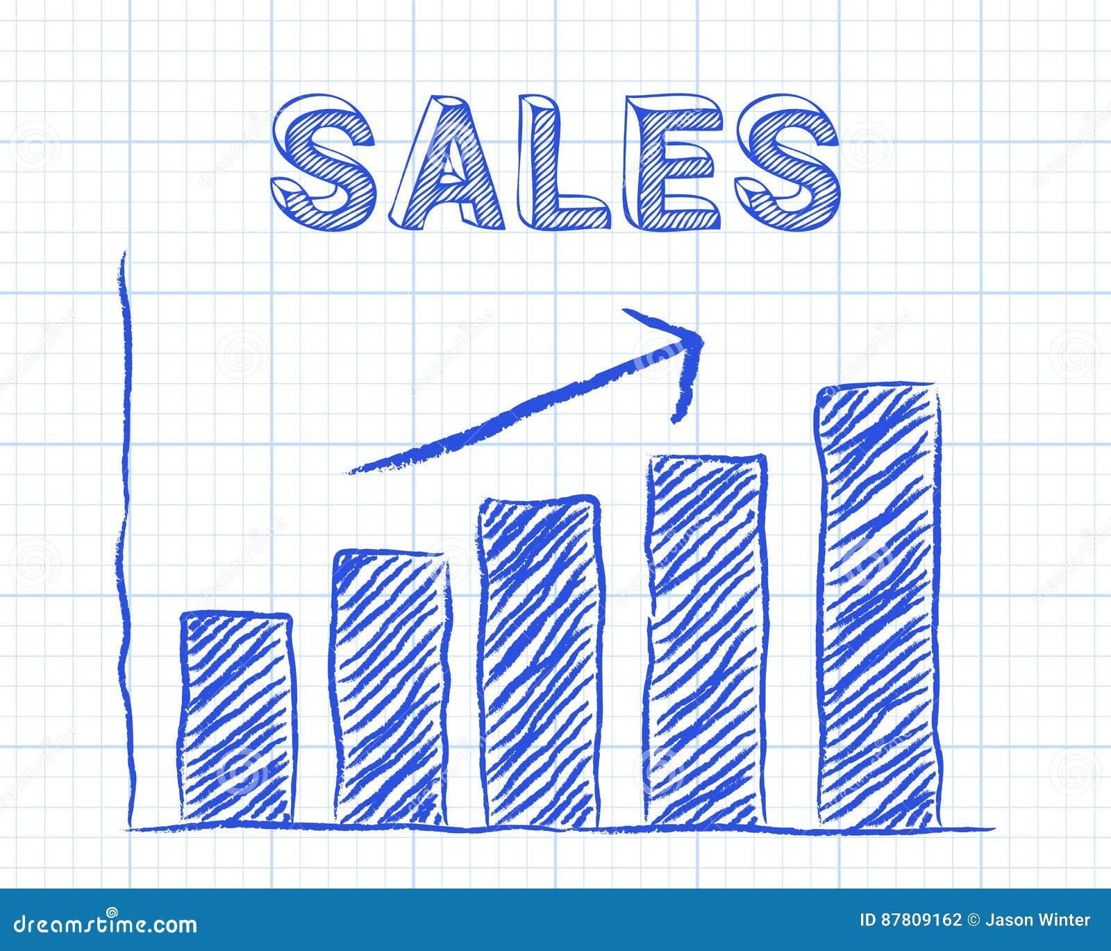 Sales Up Graph Paper stock vector. Illustration of business - 87809162