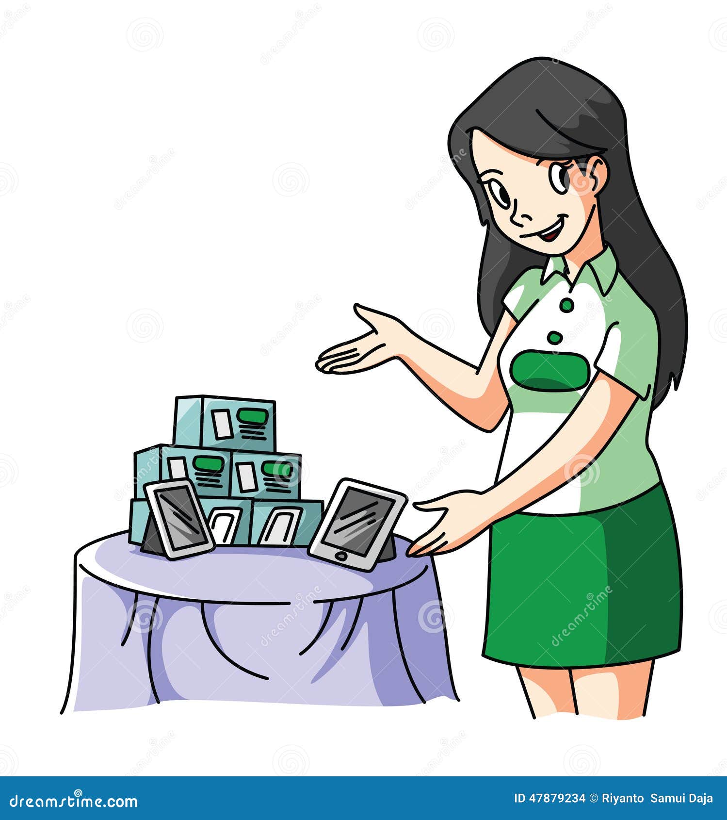 Sales Woman stock vector. Illustration of call, smiling - 47879234