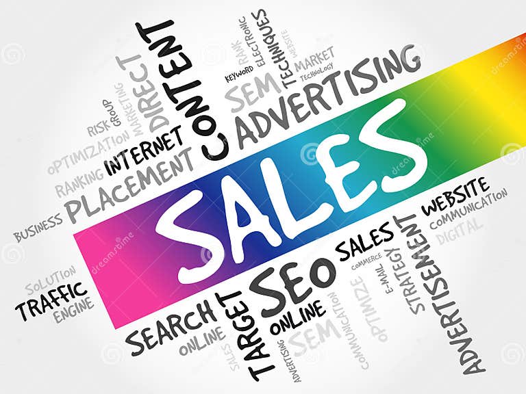 Sales word cloud concept stock illustration. Illustration of goal ...