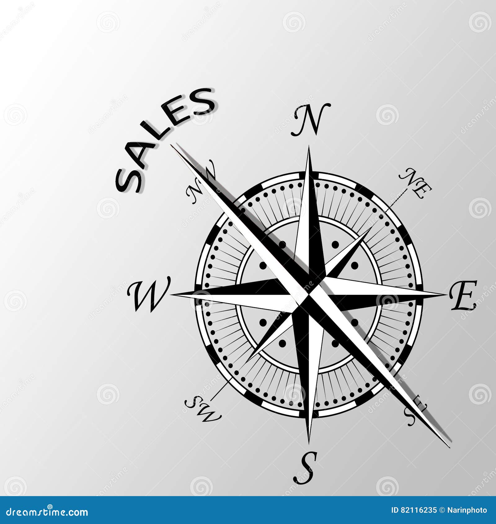 Sales Written Aside Compass Stock Illustration - Illustration of price ...