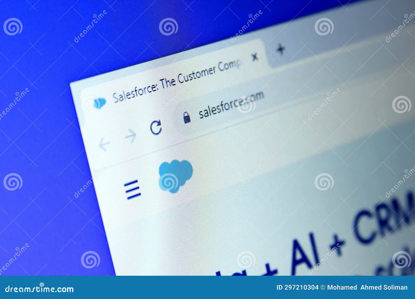 Salesforce website logo editorial stock image. Image of company - 297210304