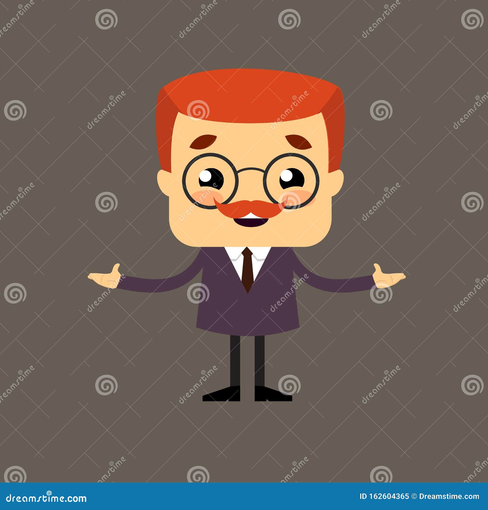 Salesman Boss Guy - Standing in Presenting Pose Stock Vector ...