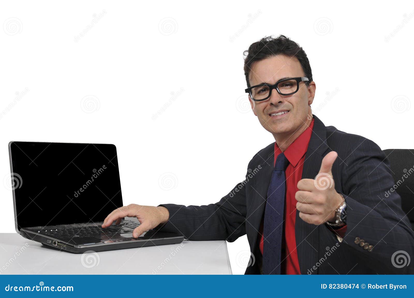 Salesman at a computer stock photo. Image of adult, corporate - 82380474