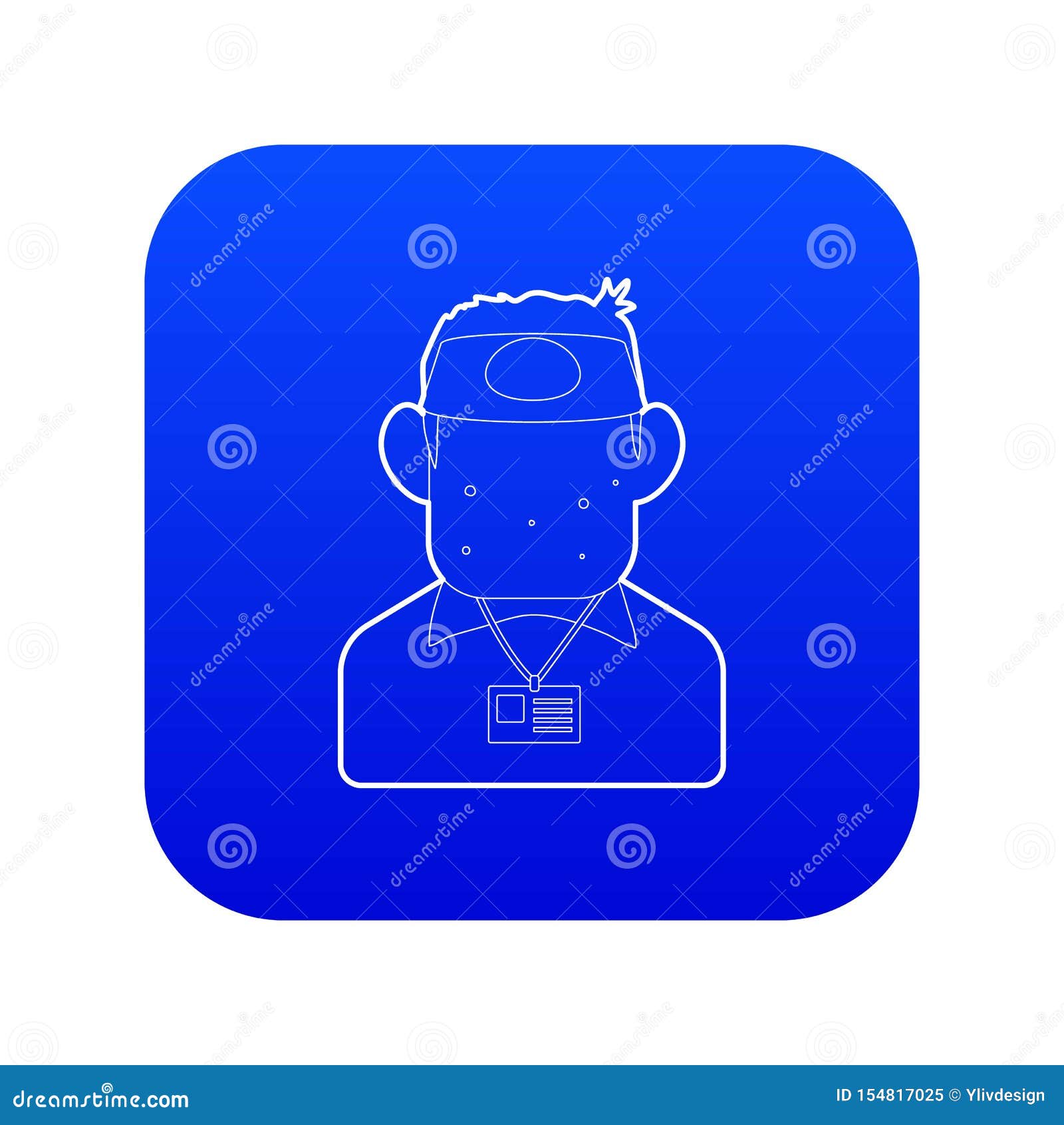 Salesman icon blue vector stock vector. Illustration of hair - 154817025