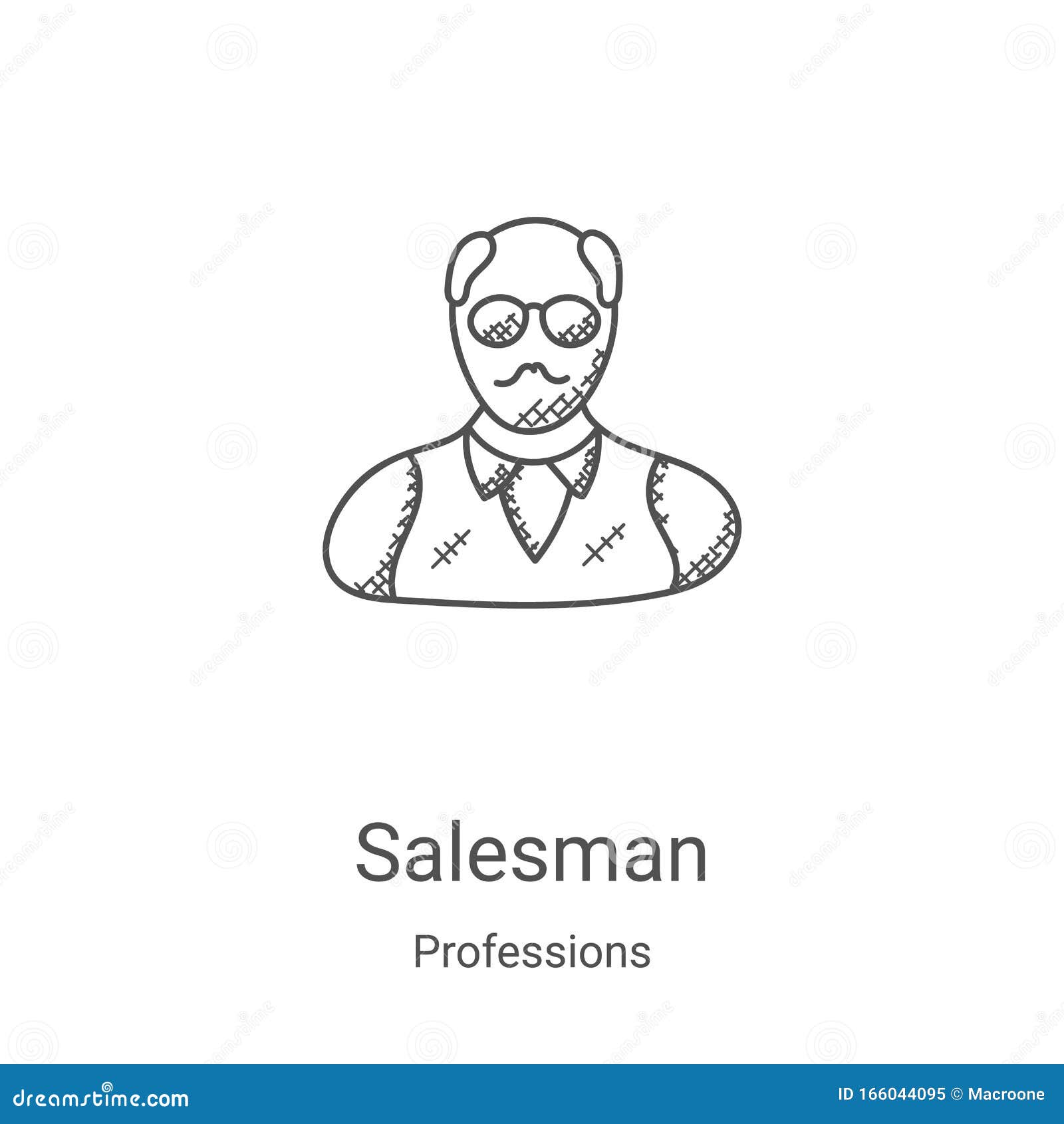 Salesman Linear Icons, Signs, Symbols Vector Line Illustration Set ...