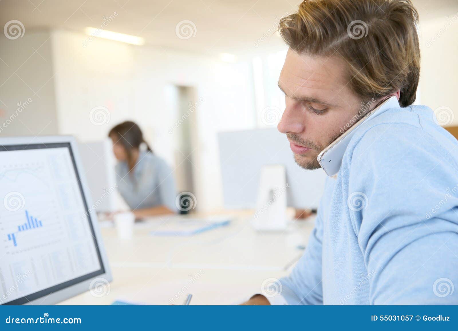 Salesman Making Deals on Phone Stock Image - Image of marketing ...