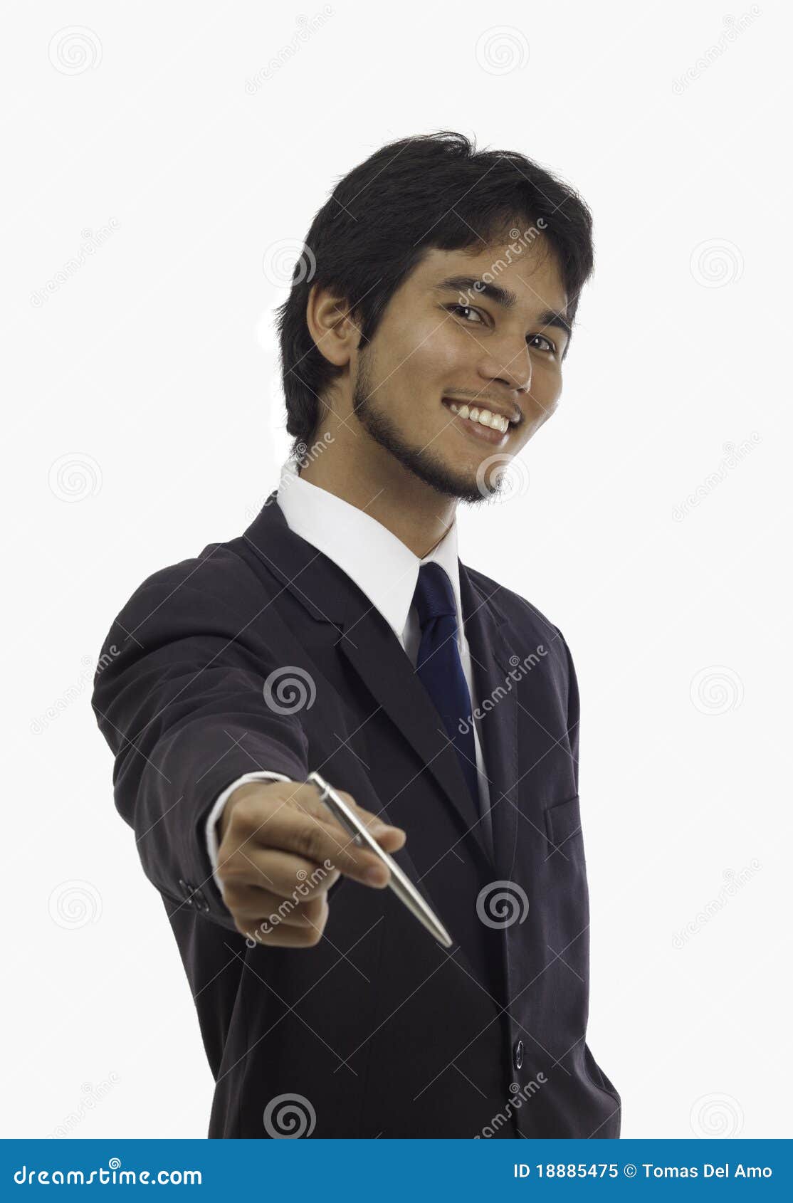 Salesman offering a pen stock image. Image of businessman - 18885475