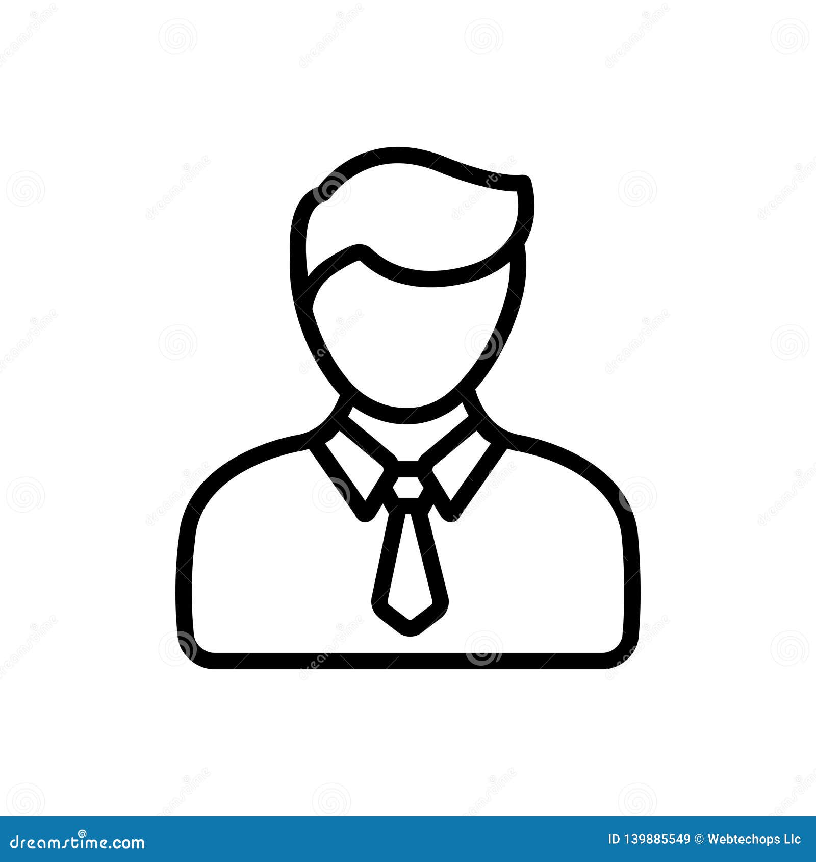 Black Line Icon for Salesman, Agent and Person Stock Vector ...
