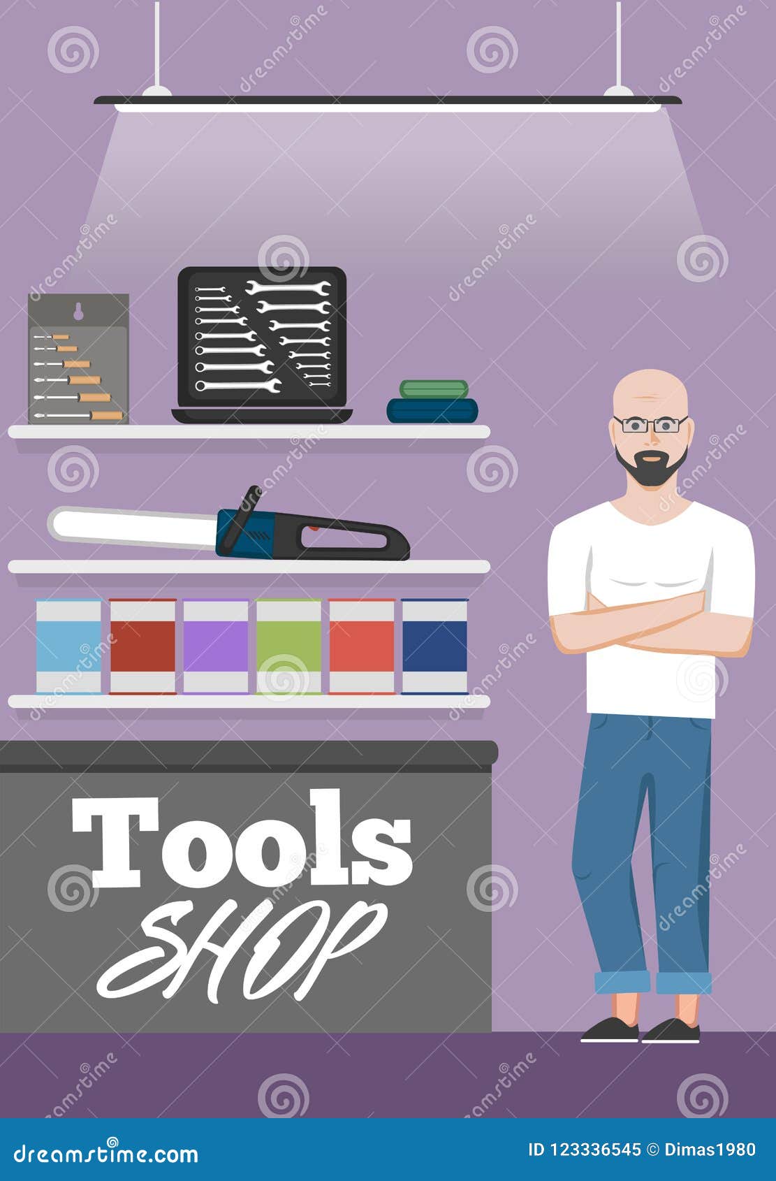 Tools Shop Banner with Instruments Stock Vector - Illustration of ...