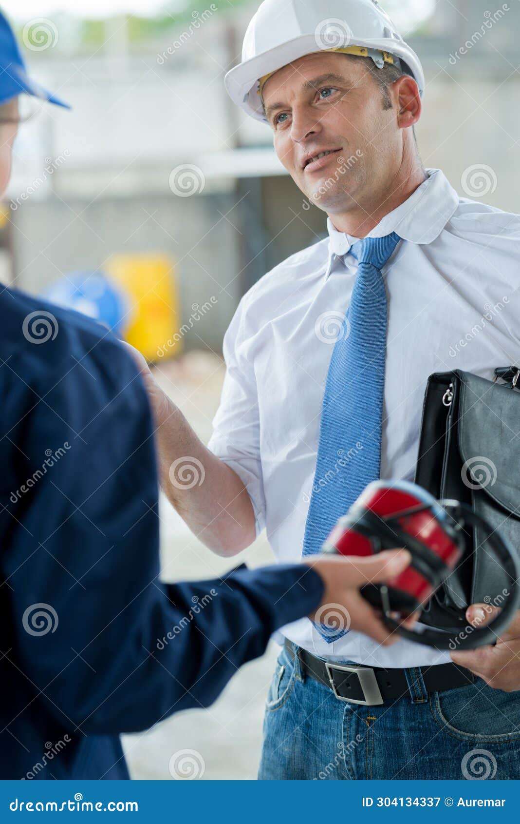 Salesman Visiting Construction Site Stock Image - Image of manager ...