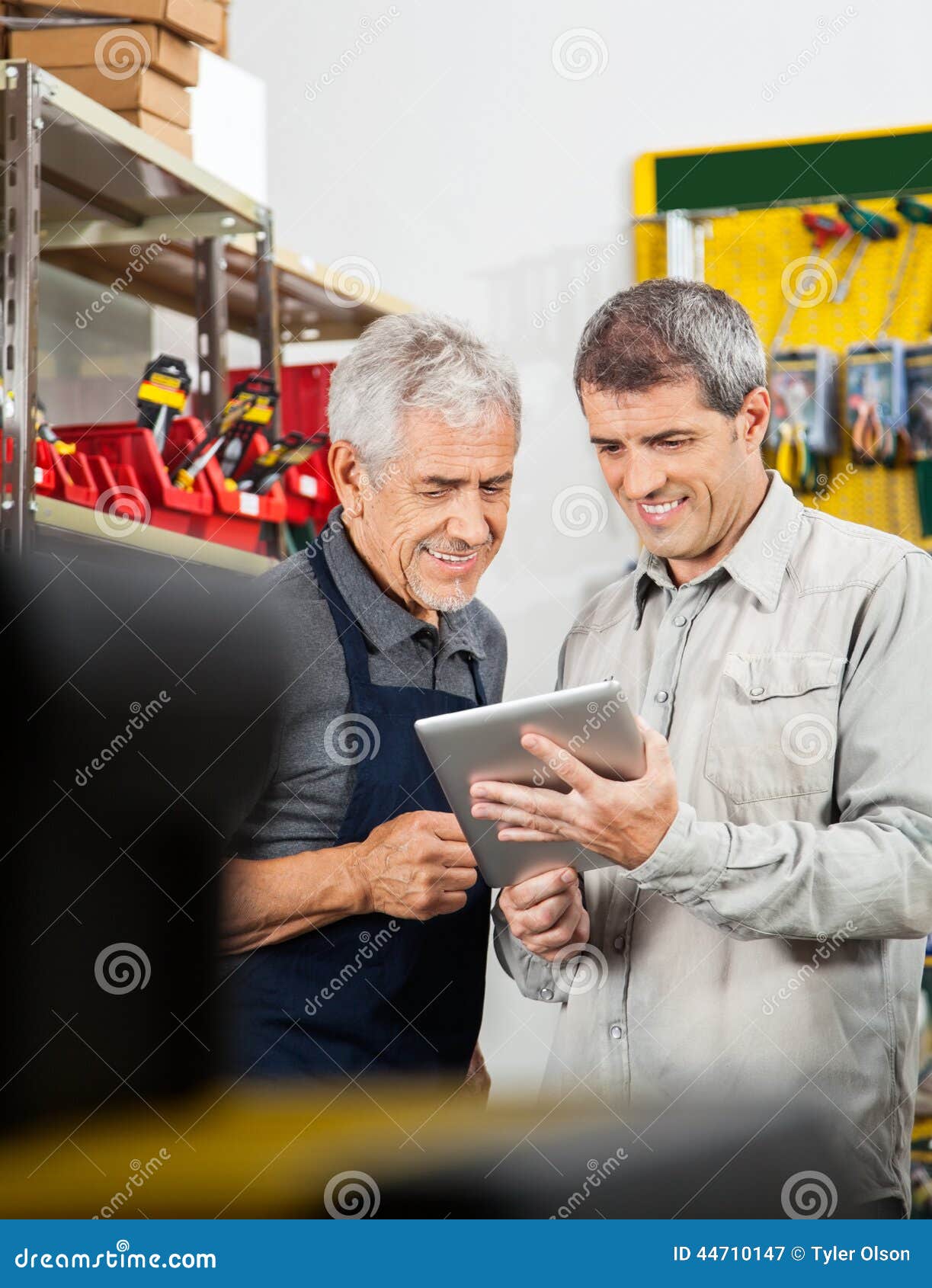 Salesperson and Customer Using Digital Tablet Stock Image - Image of ...