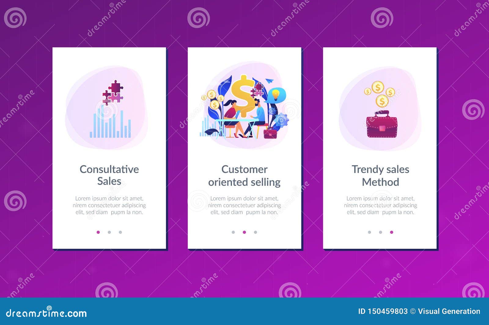 Consultative Sales App Interface Template. Stock Vector - Illustration ...