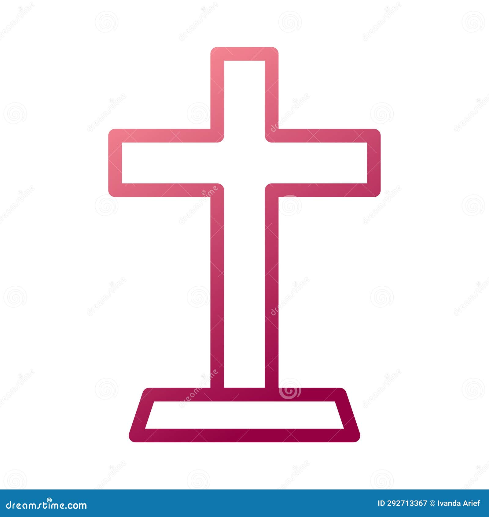 Salib Icon Gradient White Red Colour Easter Symbol Illustration Stock ...