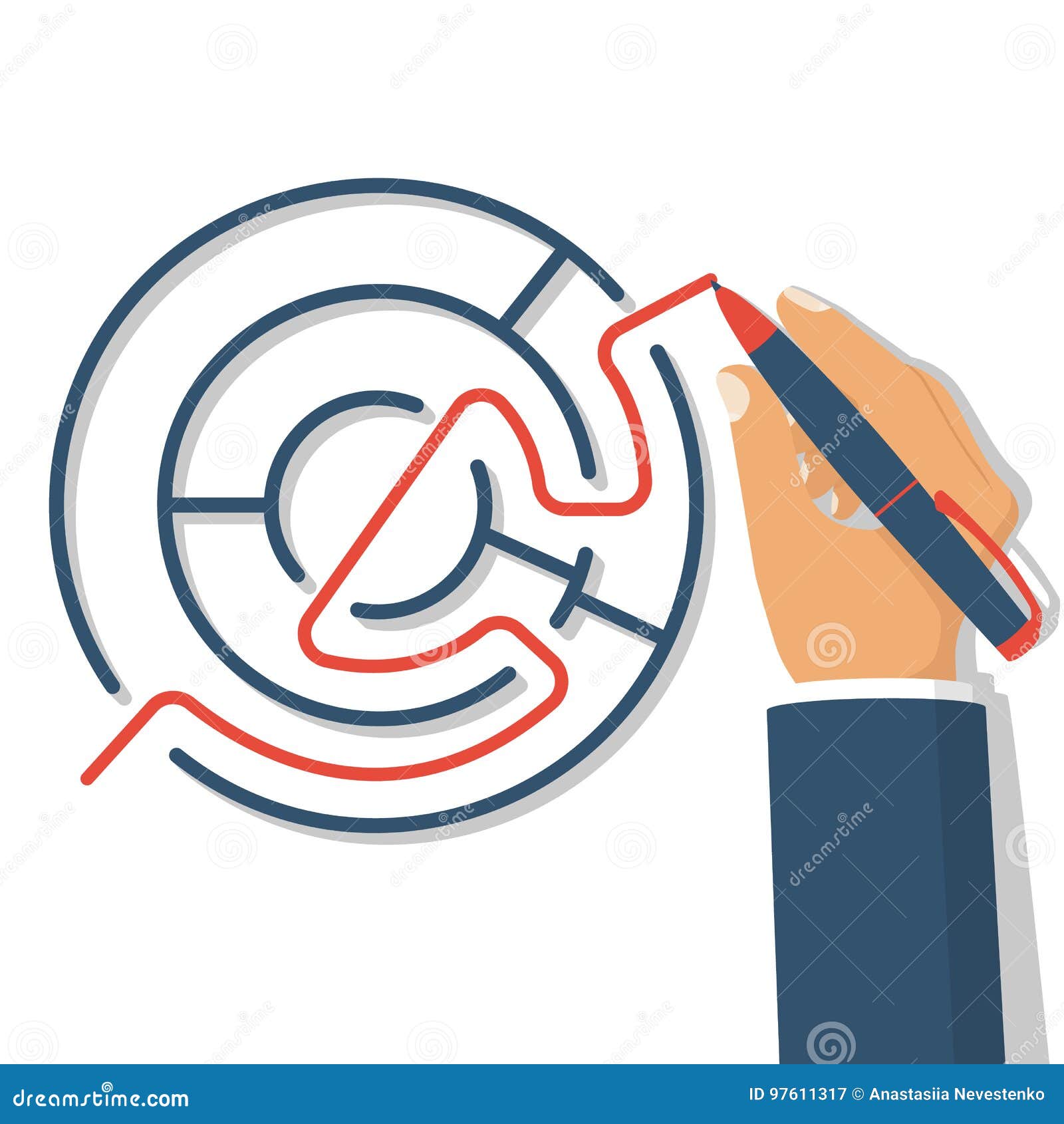 Salida del hallazgo ilustración del vector. Ilustración de laberinto ...