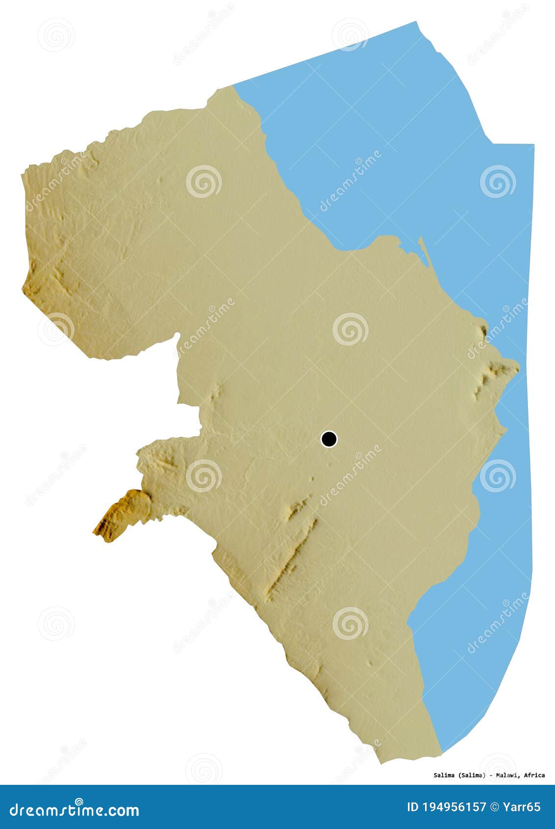 Salima, District of Malawi, on White. Relief Stock Illustration ...