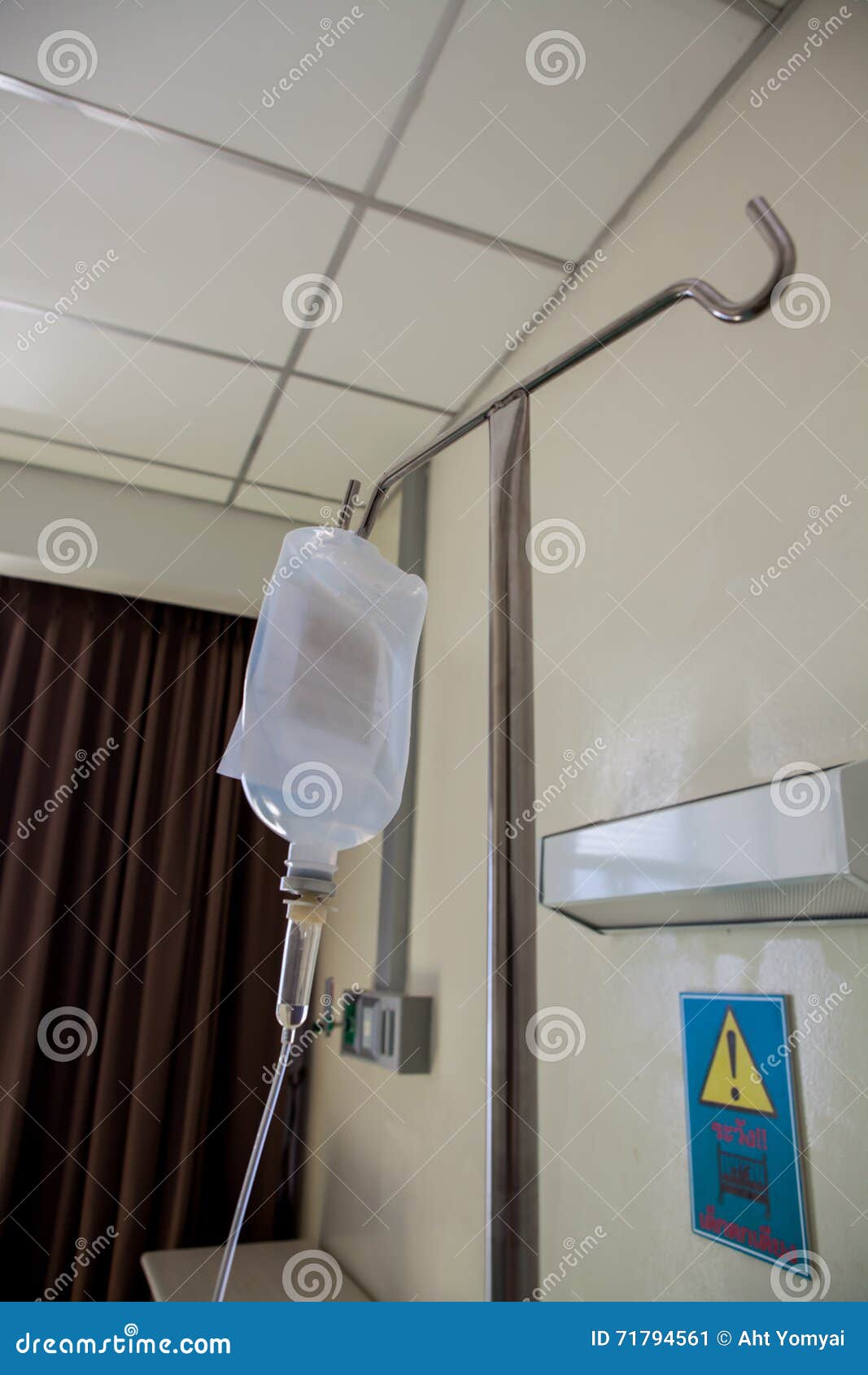 Saline Solution IV at Hospital Room Stock Image - Image of therapy ...