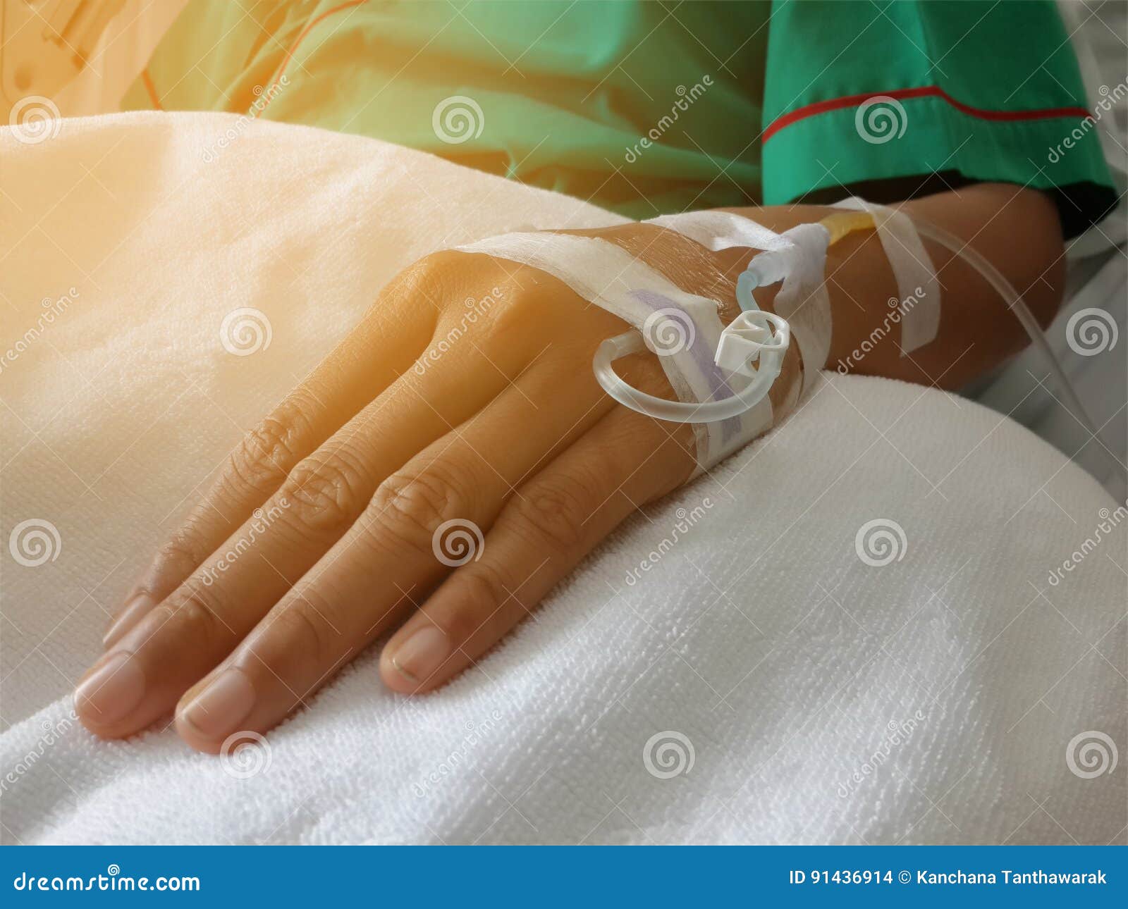 Saline Solution on Patient Hand Stock Photo - Image of illness, women ...