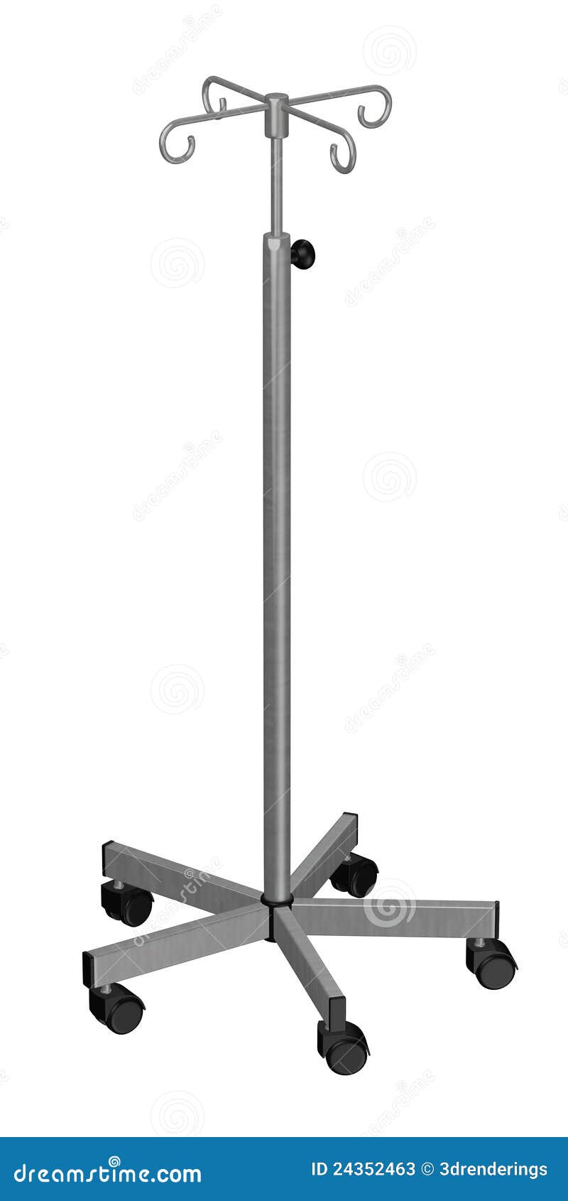 IV Stand With Saline Or Glucose Solution. Drip Bag Line Icon On White ...