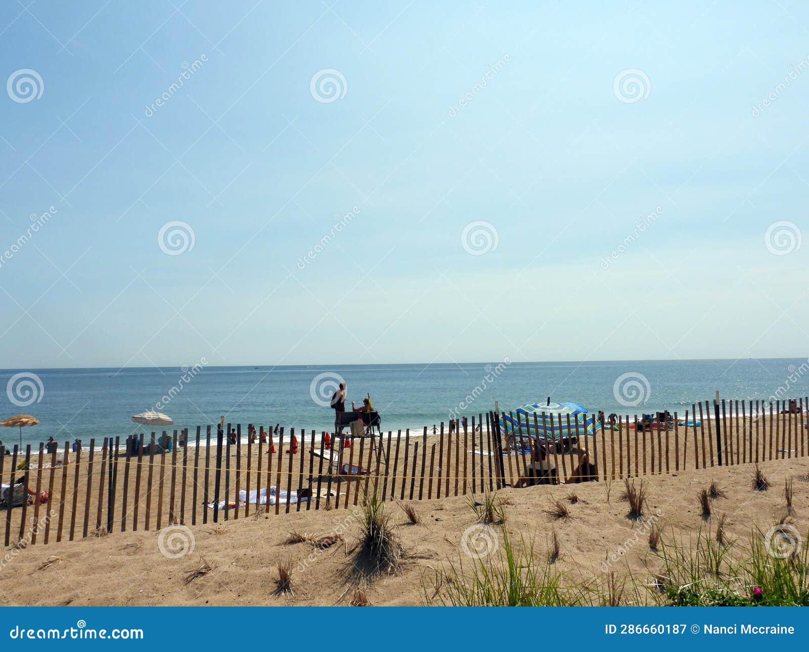 Salisbury Beach in Gloucester Mass Sand Dune Protection Fence Stock ...