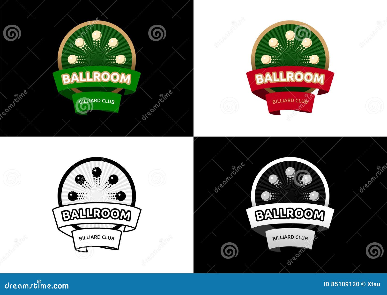 Salle De Bal - Club Logo Design De Billard Illustration de Vecteur ...