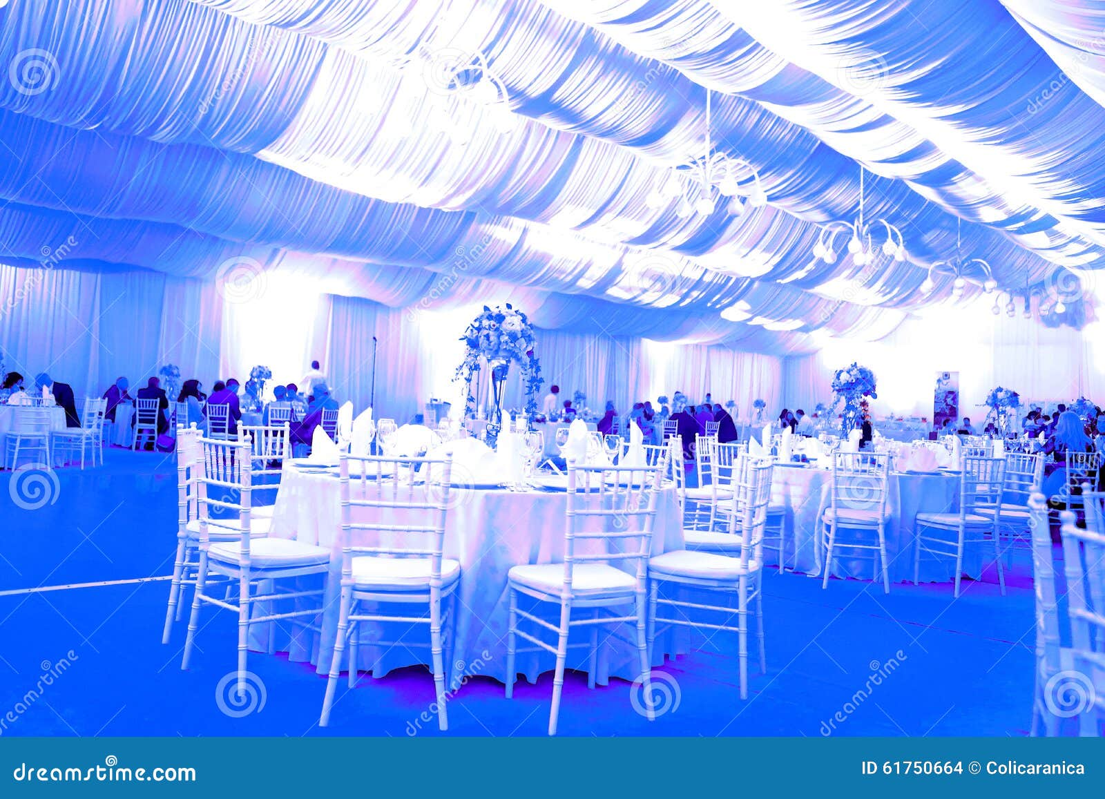 Salle De Bal De Mariage, Couleur Bleue Photo stock - Image du toilettez ...