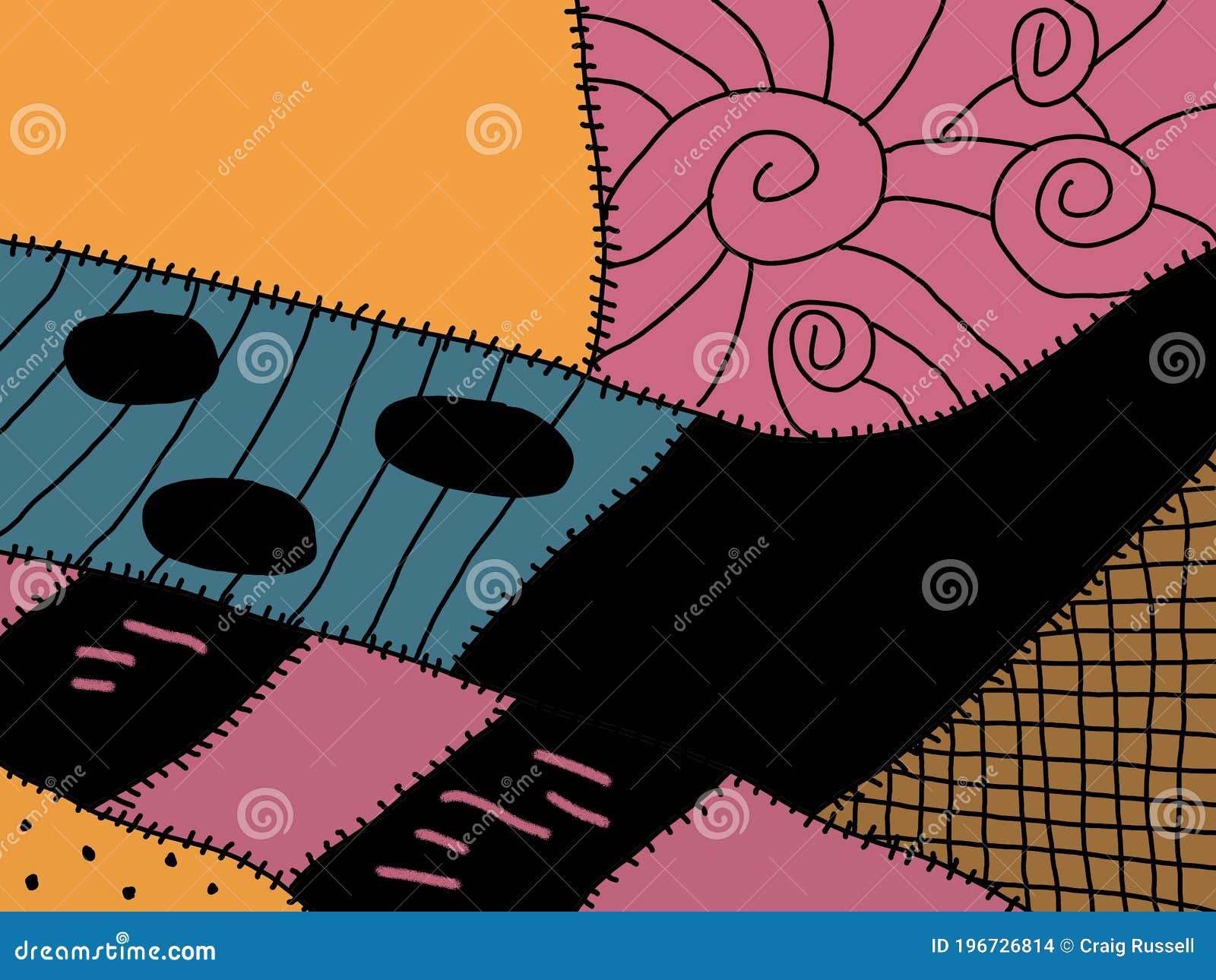Sally Theme Patchwork Theme Design Stock Illustration - Illustration of ...