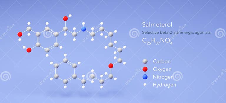 Salmeterol Molecule, Molecular Structures, Selective Beta-2-adrenergic ...
