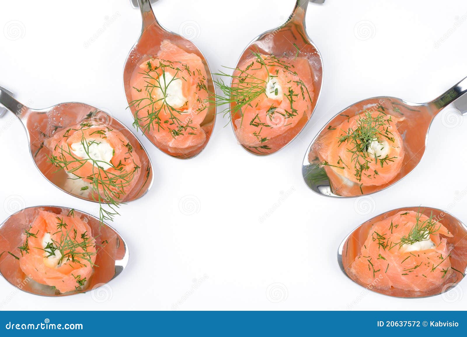 Salmon Appetizers on Spoons Stock Photo - Image of celebration, group ...