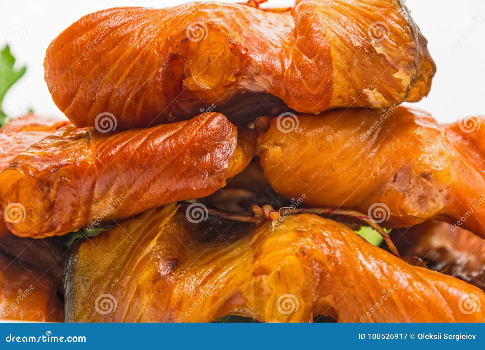 Smoked backs of red fish stock image. Image of culinary - 100526917