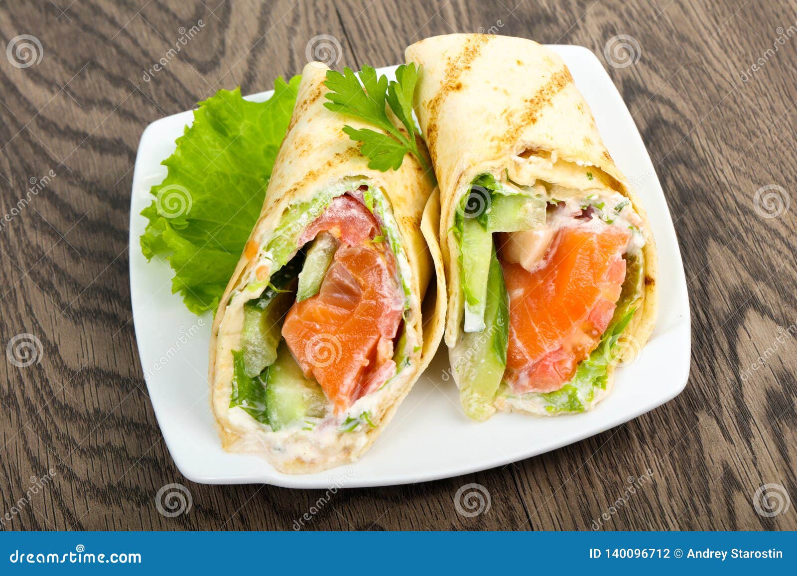 Salmon bread roll stock photo. Image of fish, delicious - 140096712