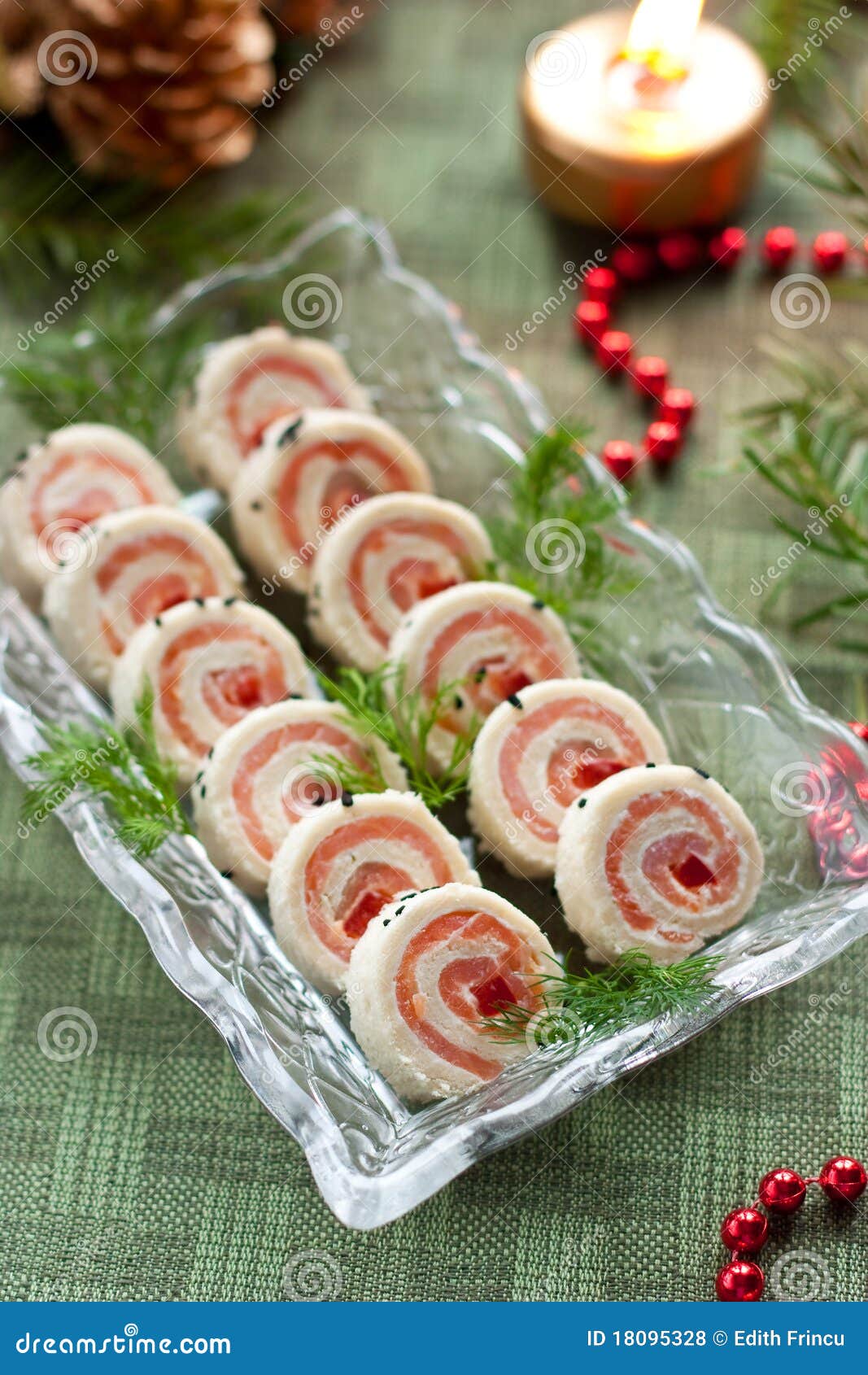 Salmon Bread Rolls Appetizers Stock Photo - Image of vegetarian, salmon ...