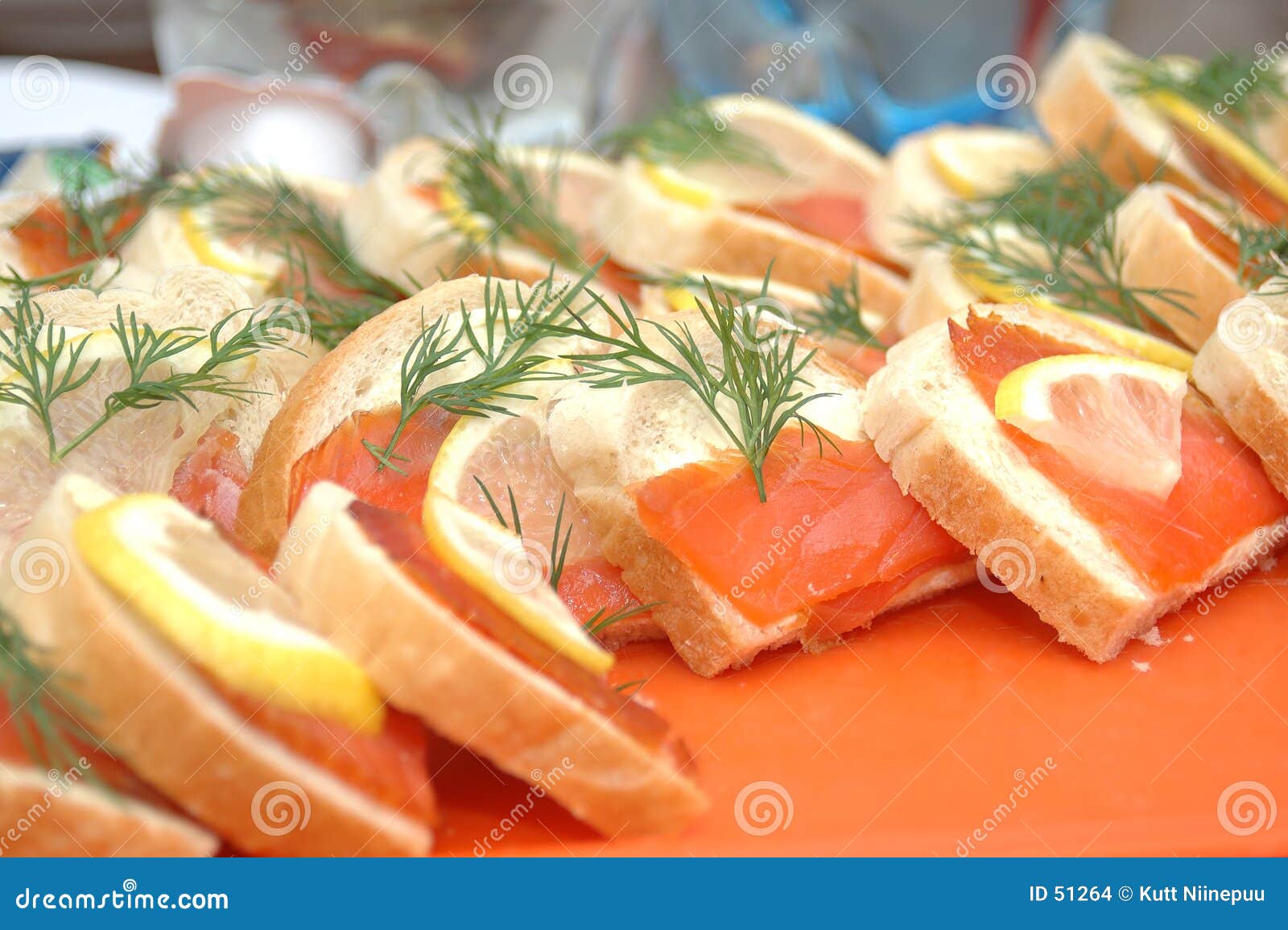 Salmon bread slices stock photo. Image of fish, served, restaurant - 51264