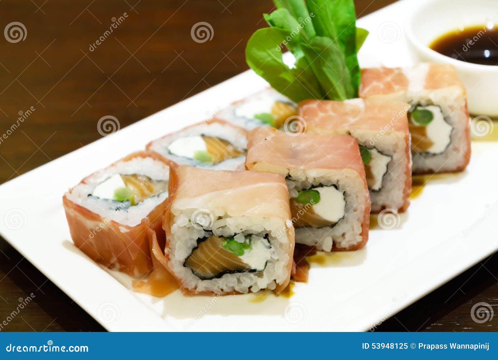 Salmon cream cheese sushi stock image. Image of food - 53948125