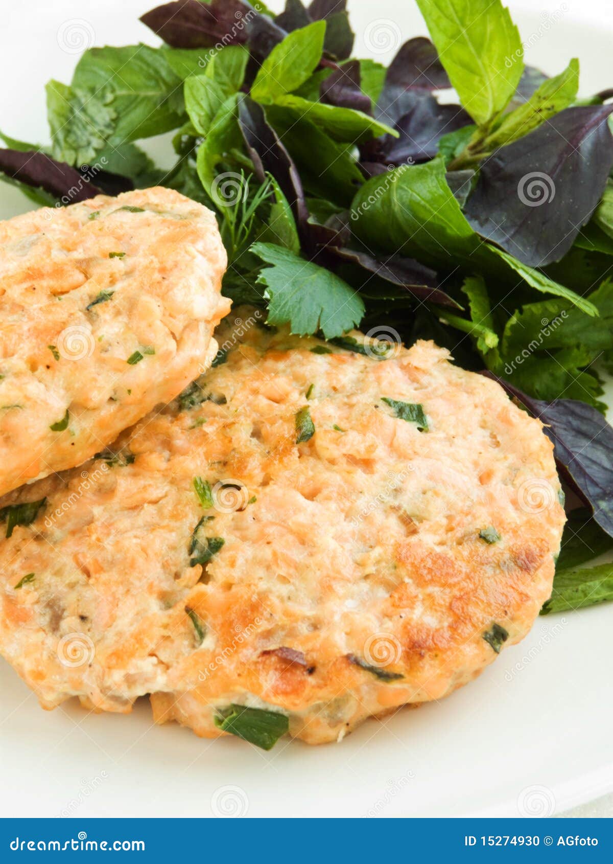 Salmon cutlets stock photo. Image of basil, green, colorful - 15274930