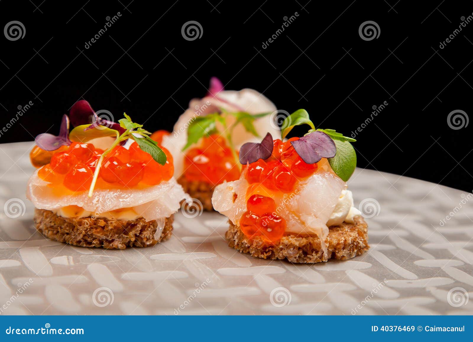 Asian Canapes Appetizer - Smoked Salmon, Maki, Larb, Tuna Tartar ...