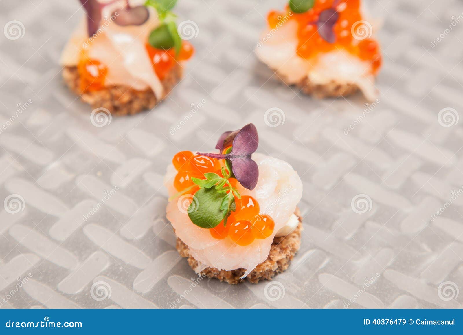 Asian Canapes Appetizer - Smoked Salmon, Maki, Larb, Tuna Tartar ...