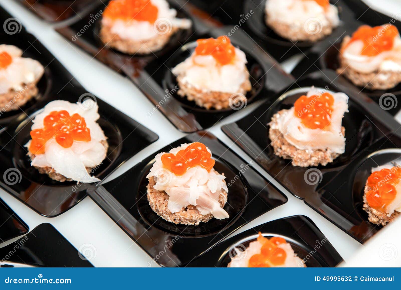 Asian Canapes Appetizer - Smoked Salmon, Maki, Larb, Tuna Tartar ...