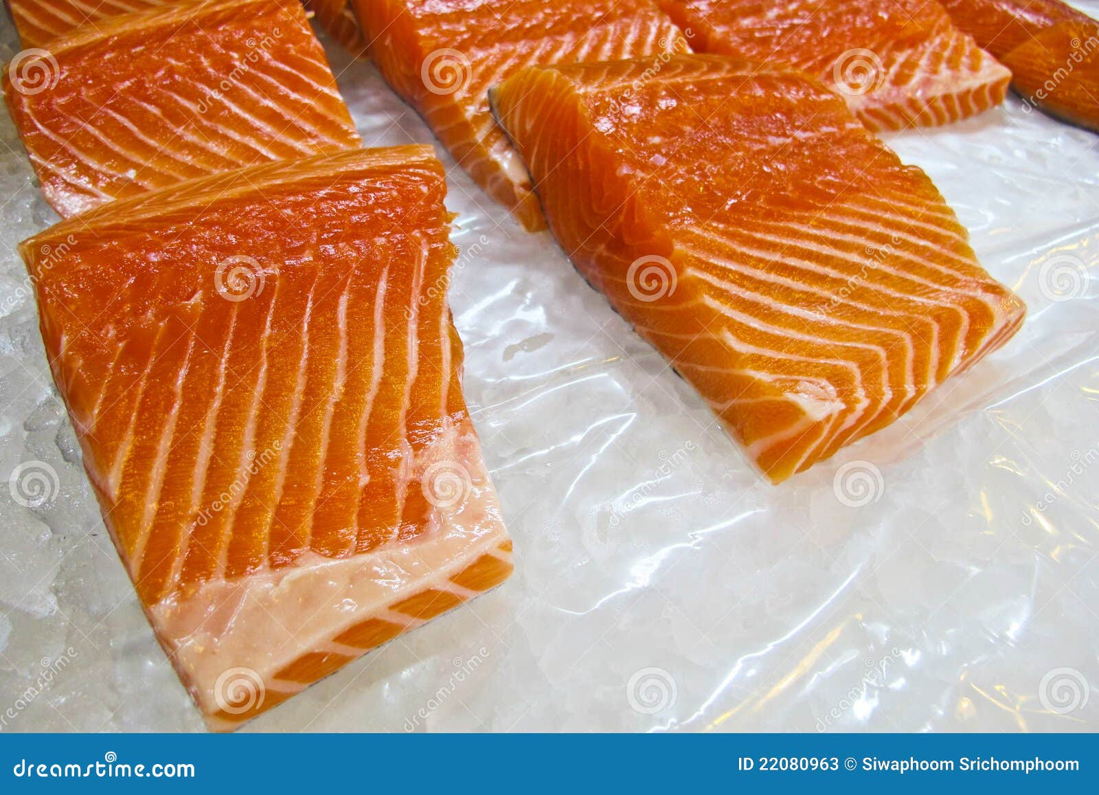 Salmon Fillet, Cut into Pieces Stock Image - Image of portion, body ...