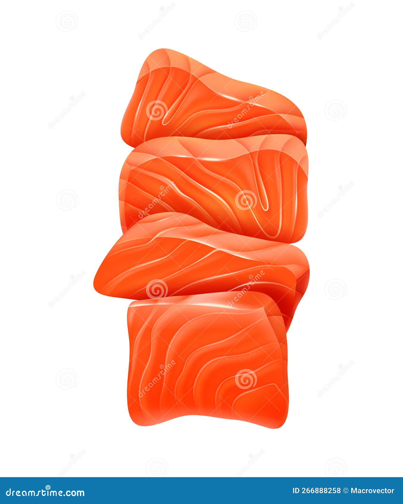 Salmon Fillet Illustration stock vector. Illustration of unprepared ...
