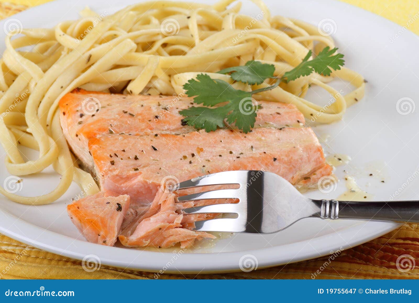 Salmon Fillet Meal stock image. Image of fork, fillet - 19755647