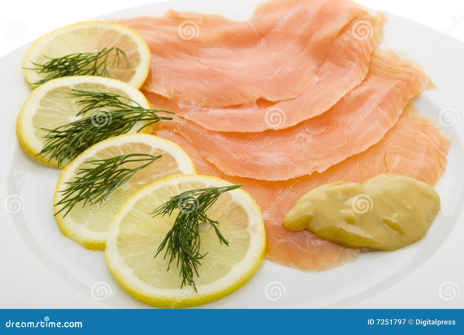 Salmon fillet on plates stock image. Image of fillet, main - 7251797