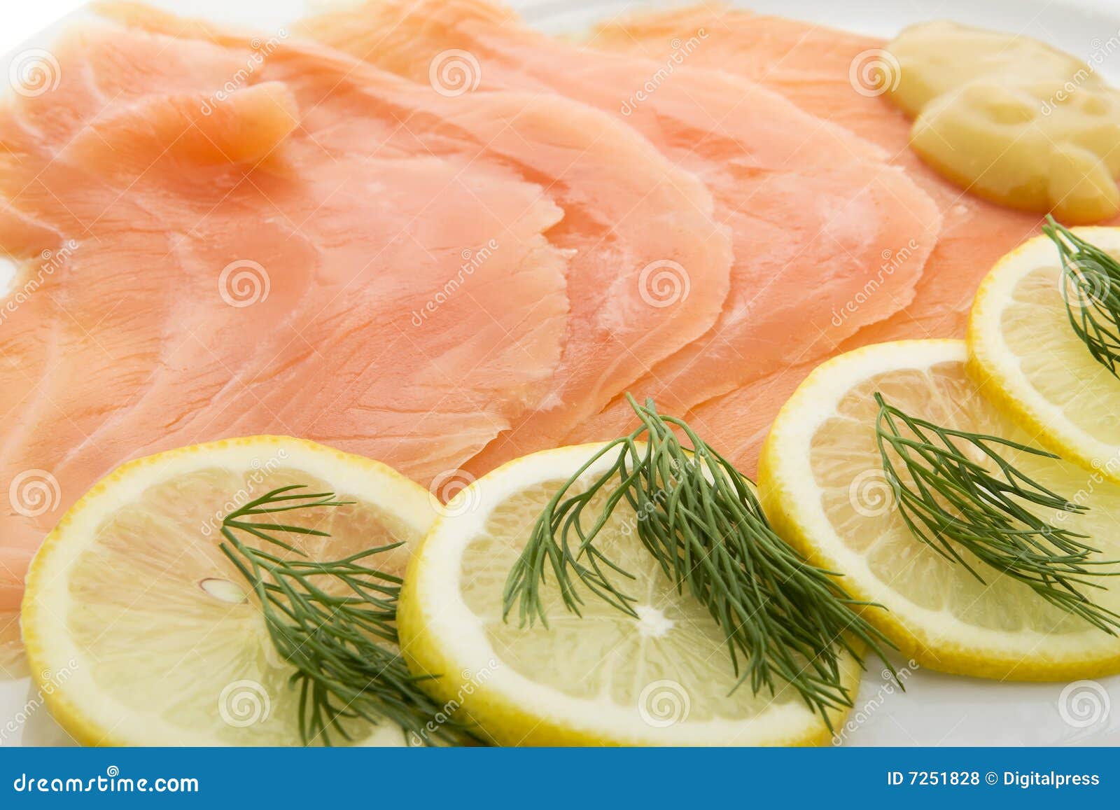 Salmon fillet on plates stock photo. Image of salmon, meal - 7251828