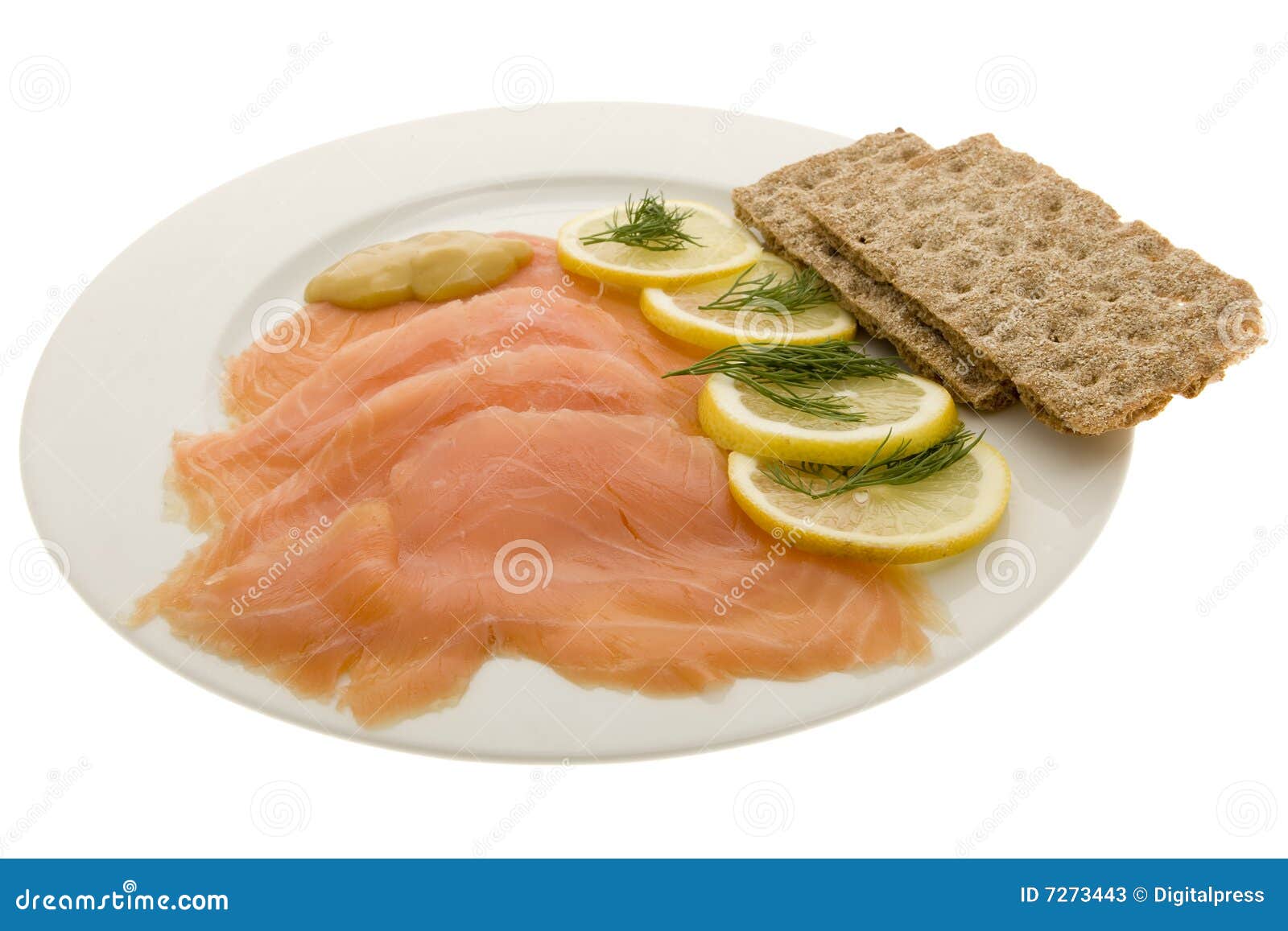 Salmon fillet on plates stock image. Image of meal, dish - 7273443