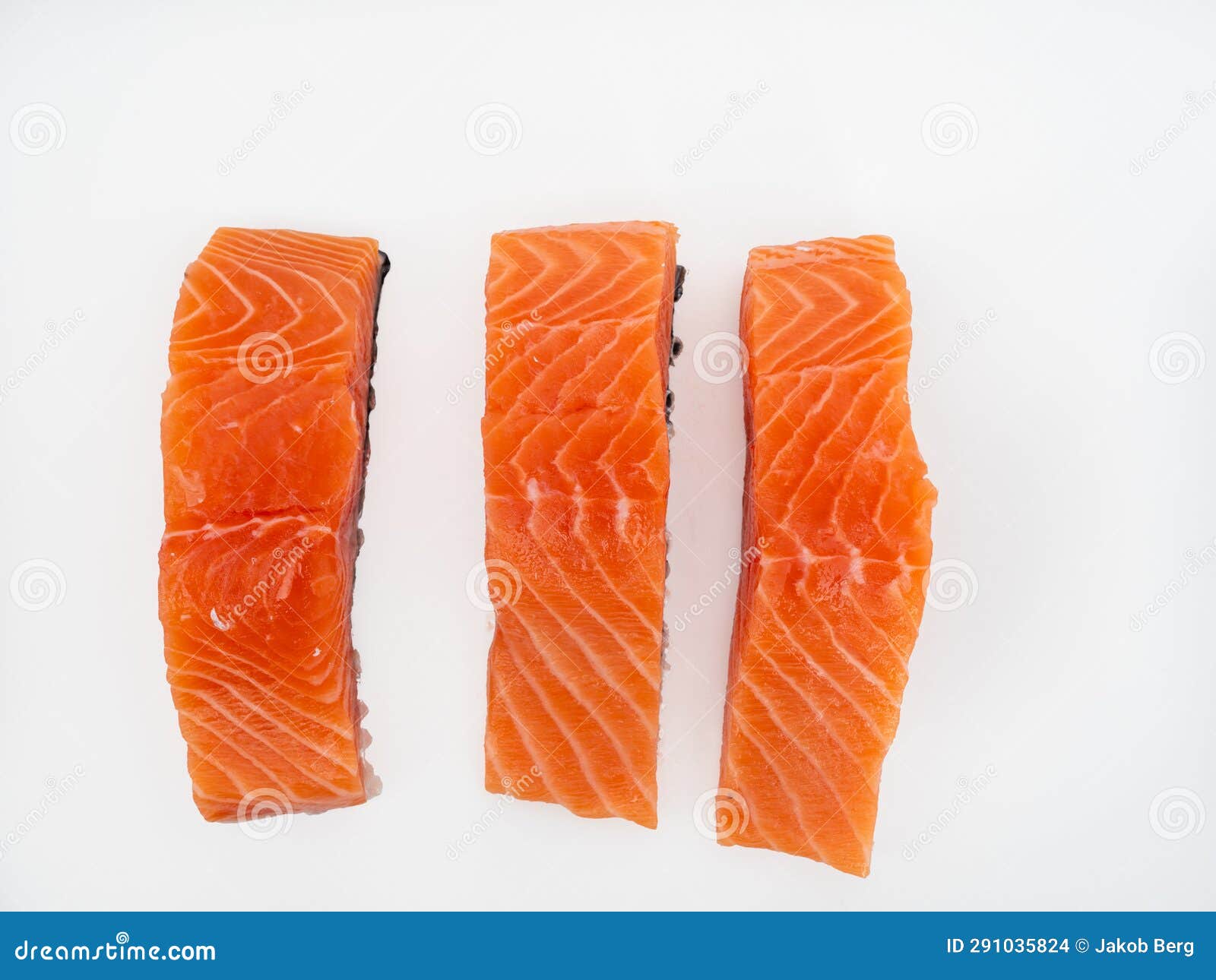 Salmon Fish Fillet on a White Background. Stock Photo - Image of meal ...