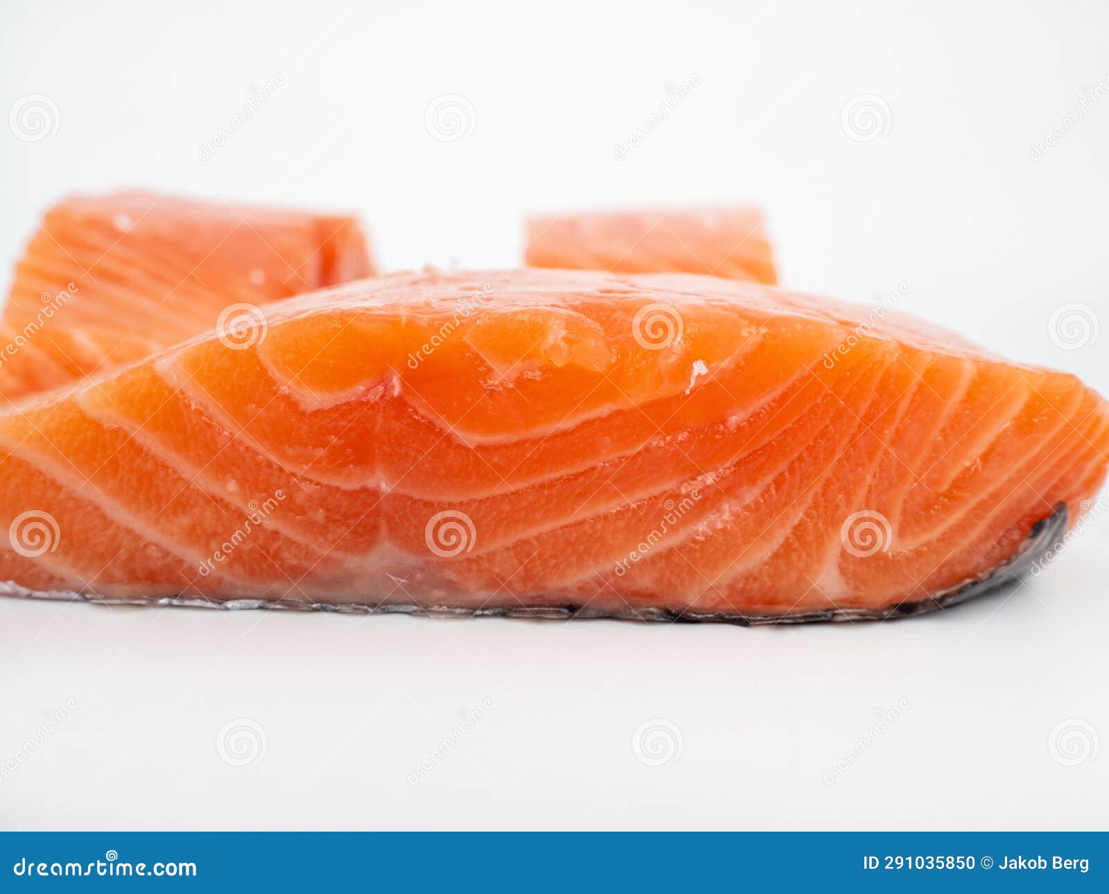 Salmon Fish Fillet on a White Background. Stock Photo - Image of ...
