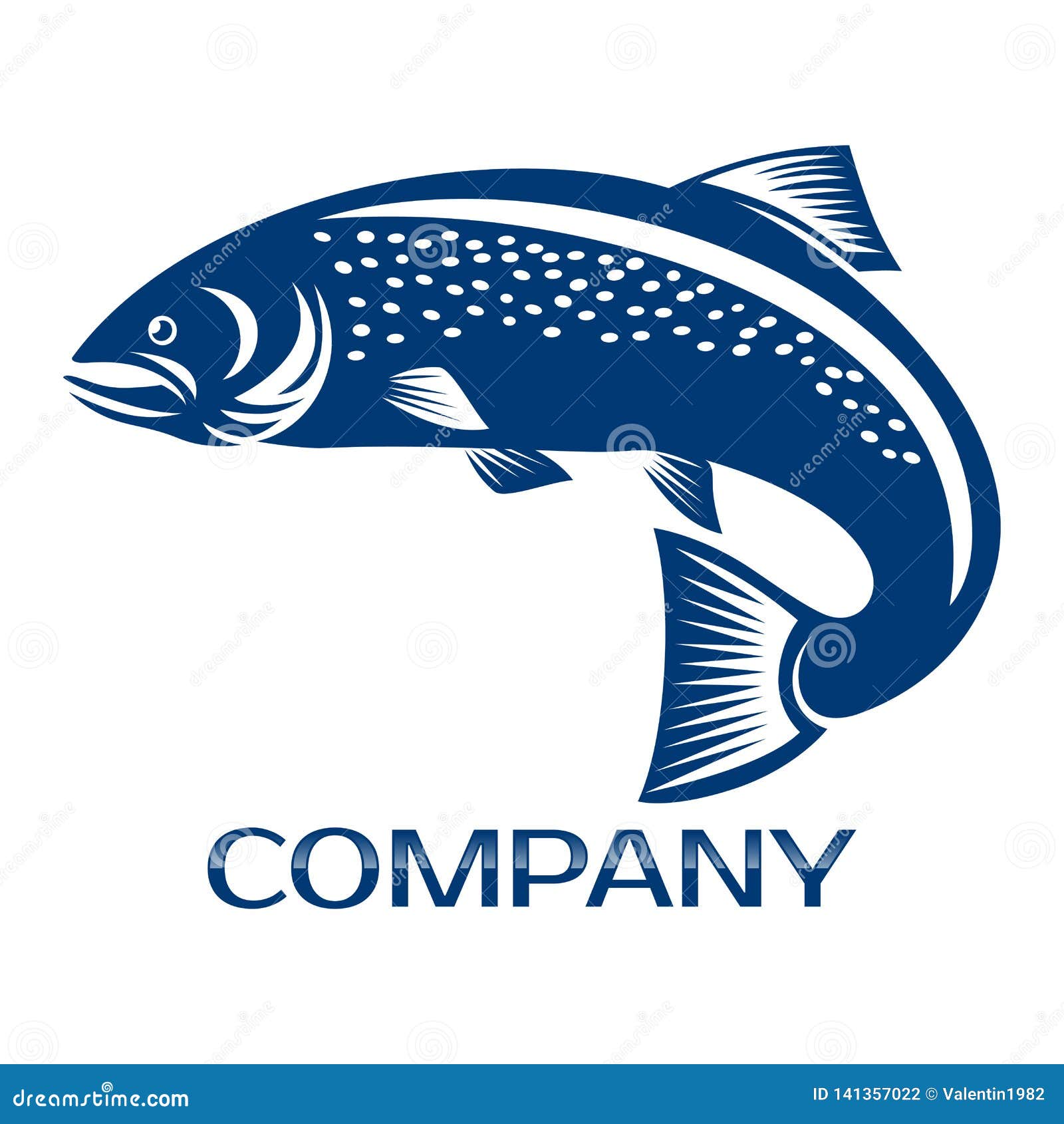 Salmon Fish and Fishing Logo. Vector Illustration. Stock Vector ...