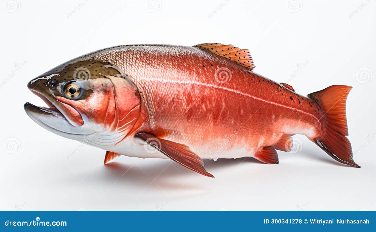 Salmon Fish Isolated on White without Shadow. Generative Ai Stock Photo ...